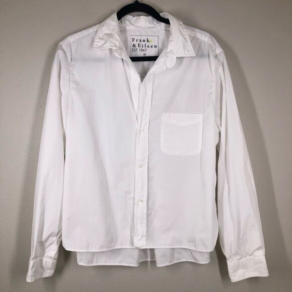 Frank & Eileen | Tops | Frank Eileen White Cotton Silvio Shirt Button Up Long Sleeve Size Xl ...